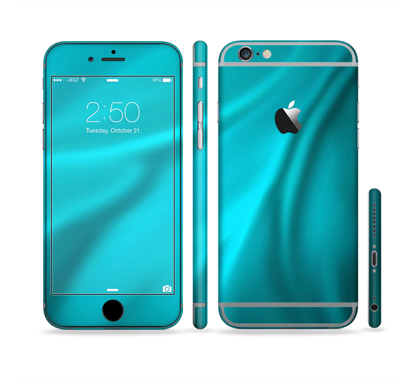 The Turquoise Blue Highlighted Fabric Sectioned Skin Series for the Ap ...