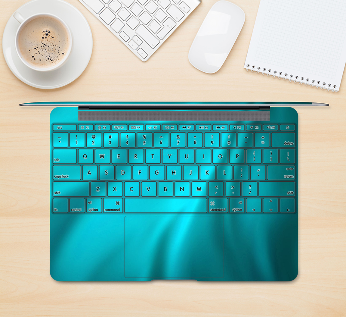 The Turquoise Highlighted Swirl Skin Kit for the 12" Apple MacBook (A1 ...