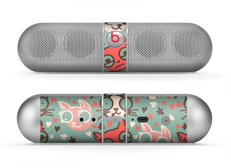 The Vector Cat Faced Collage Skin for the Beats by Dre Pill Bluetooth ...