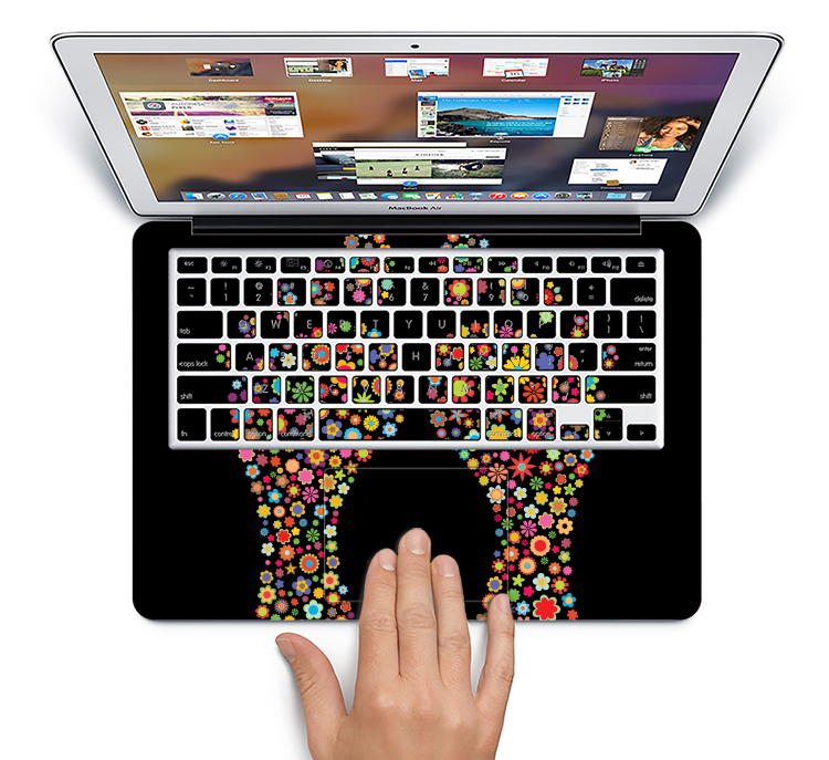 The Vector Floral Feet Icon Collage Skin Set for the Apple MacBook Pro ...