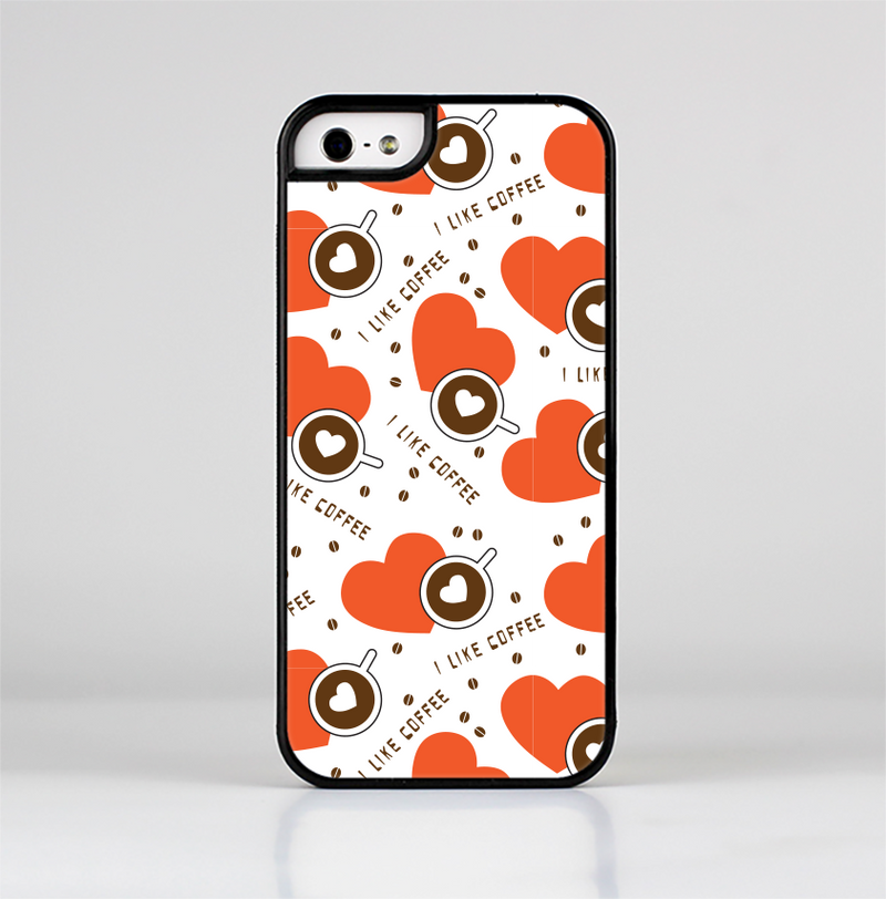 The Vector Red Hearts with Coffee Mugs Skin-Sert for the Apple iPhone ...