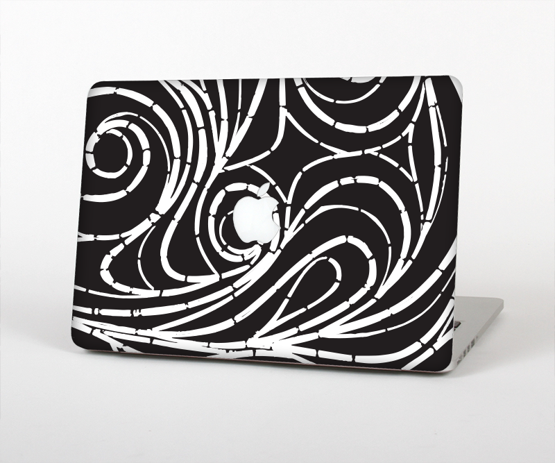 The Vector White and Black Segmented Swirls Skin Set for the Apple Mac ...