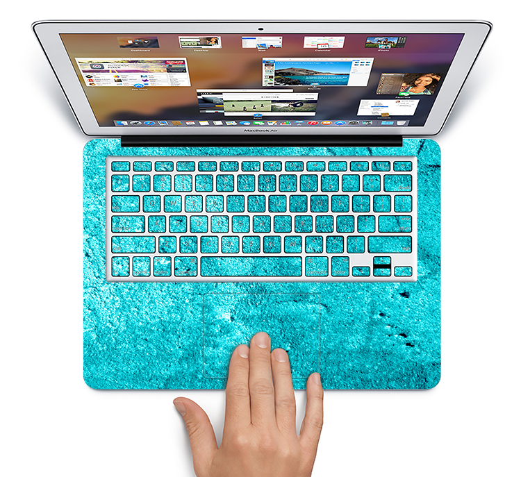 The Vibrant Blue Cement Texture Skin Set for the Apple MacBook Pro 15 ...