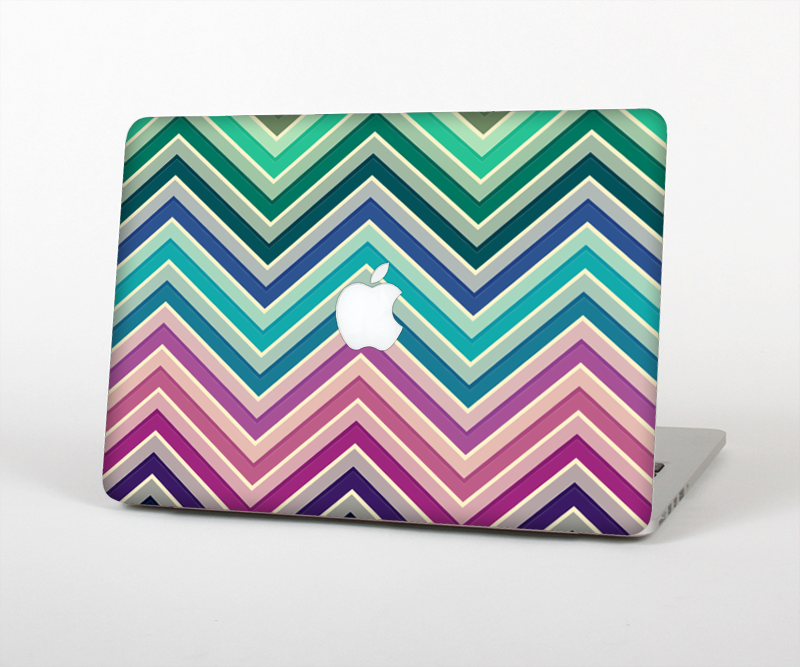 The Vibrant Colored Chevron Layered V4 Skin Set for the Apple MacBook ...