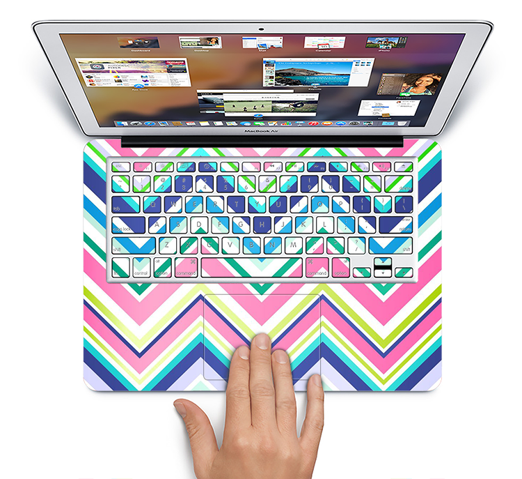 The Vibrant Colored Chevron Pattern V3 Skin Set for the Apple MacBook ...