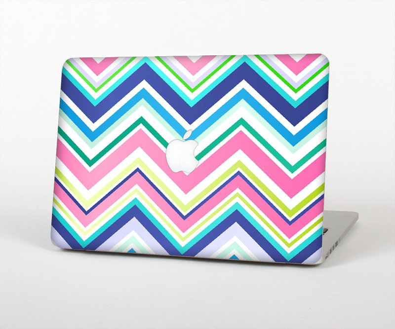 The Vibrant Colored Chevron Pattern V3 Skin Set for the Apple MacBook ...