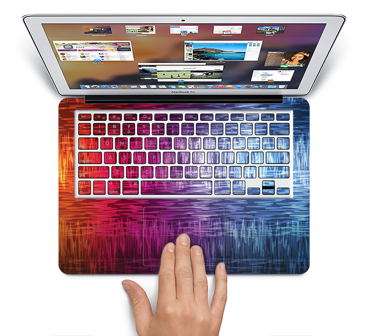 The Vibrant Colored Lined Surface Skin Set for the Apple MacBook Pro 1 ...