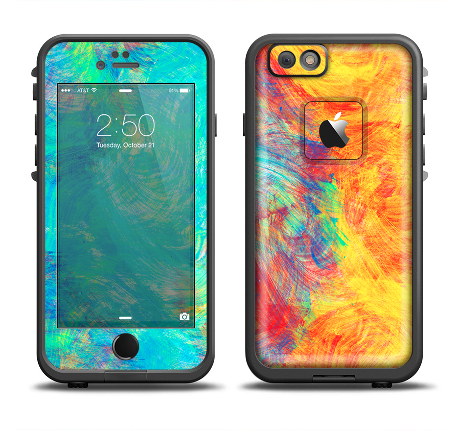 the vibrant colored messy painted canvas Apple iPhone 6/6s Plus ...