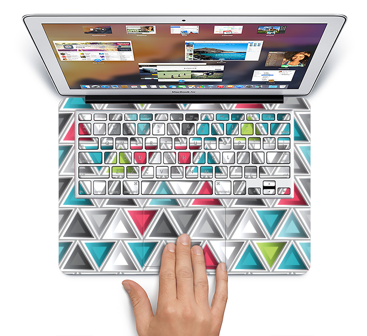 The Vibrant Colored Triangled 3d Shapes Skin Set for the Apple MacBook ...