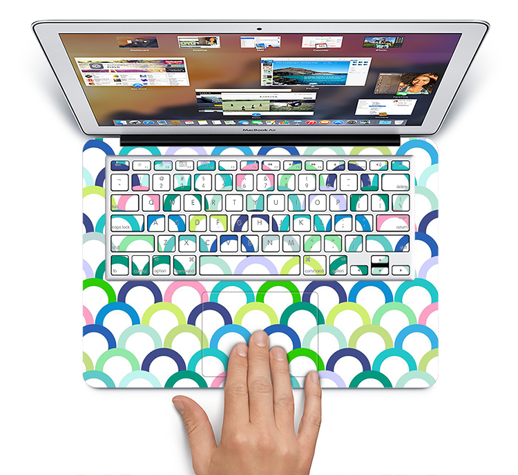 The Vibrant Fun Colored Pattern Hoops Skin Set for the Apple MacBook P ...