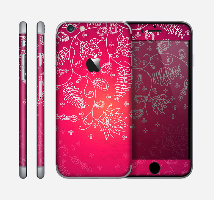 The Vibrant Pink & White Branch Illustration Skin for the Apple iPhone ...