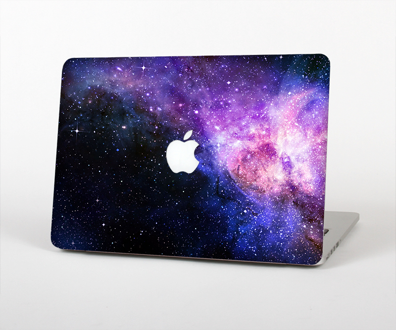 The Vibrant Purple and Blue Nebula Skin Set for the Apple MacBook Pro ...