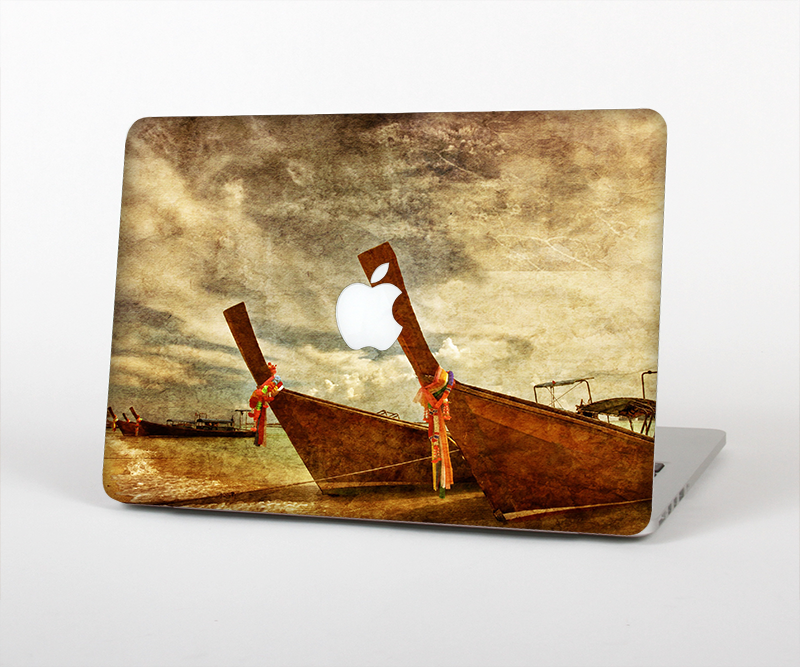 The Vintage Boats Beach Scene Skin Set for the Apple MacBook Pro 15" w ...