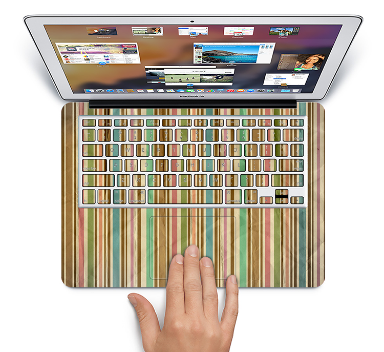 The Vintage Color Striped V3 Skin Set for the Apple MacBook Pro 15" wi ...