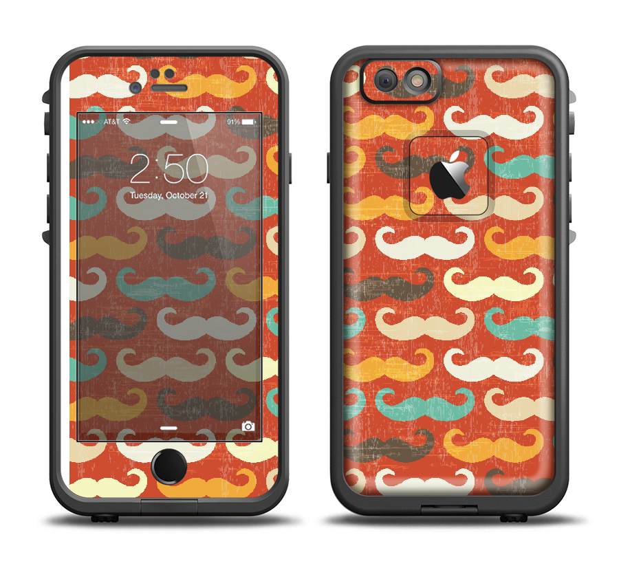 the vintage dark red mustache pattern Apple iPhone 6/6s Plus LifeProof ...