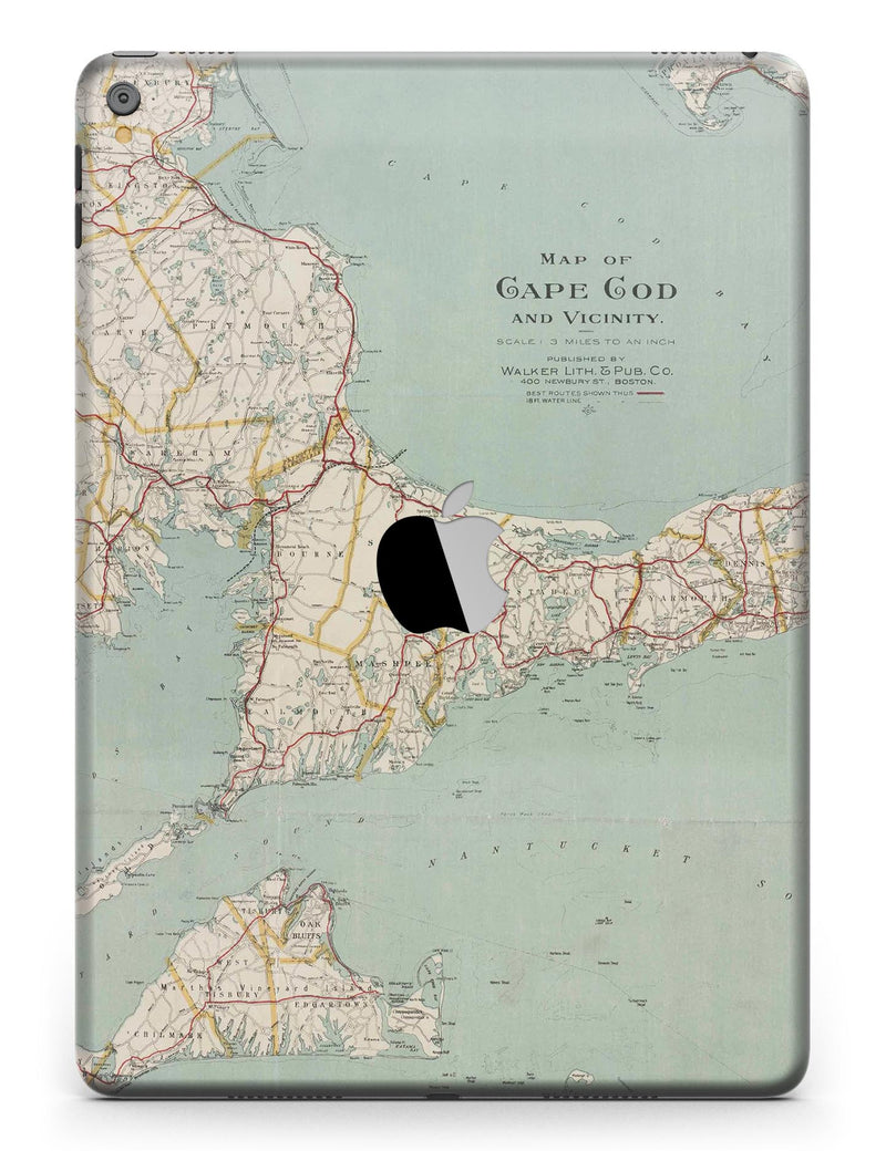 The Vintage Map of Cape Cod Full Body Skin for the iPad Pro (12.9" or ...