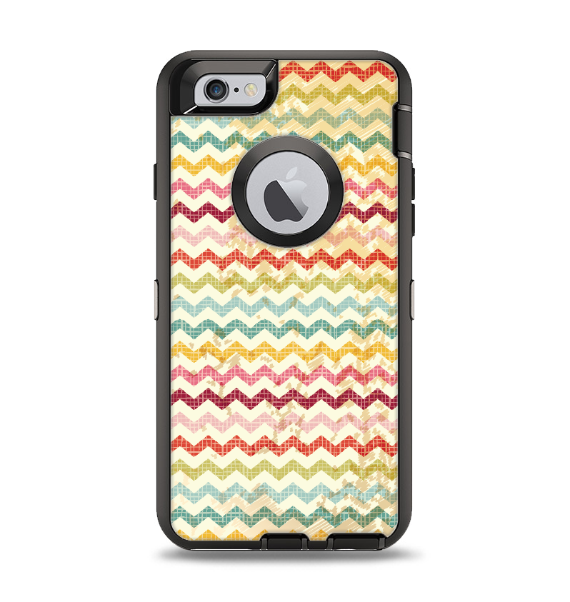 The Vintage Orange and Multi-Color Chevron Pattern V4 Apple iPhone 6 O ...
