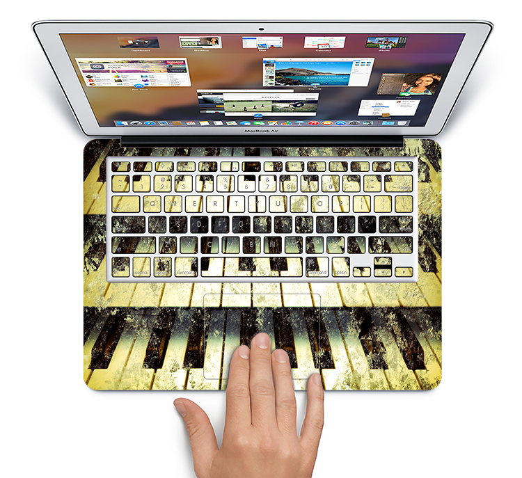 The Vintage Pianos Keys Skin Set for the Apple MacBook Pro 15" with Re ...