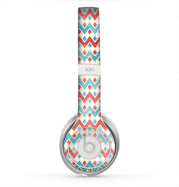 The Vintage Red & Blue Chevron Pattern Skin for the Beats by Dre Solo ...
