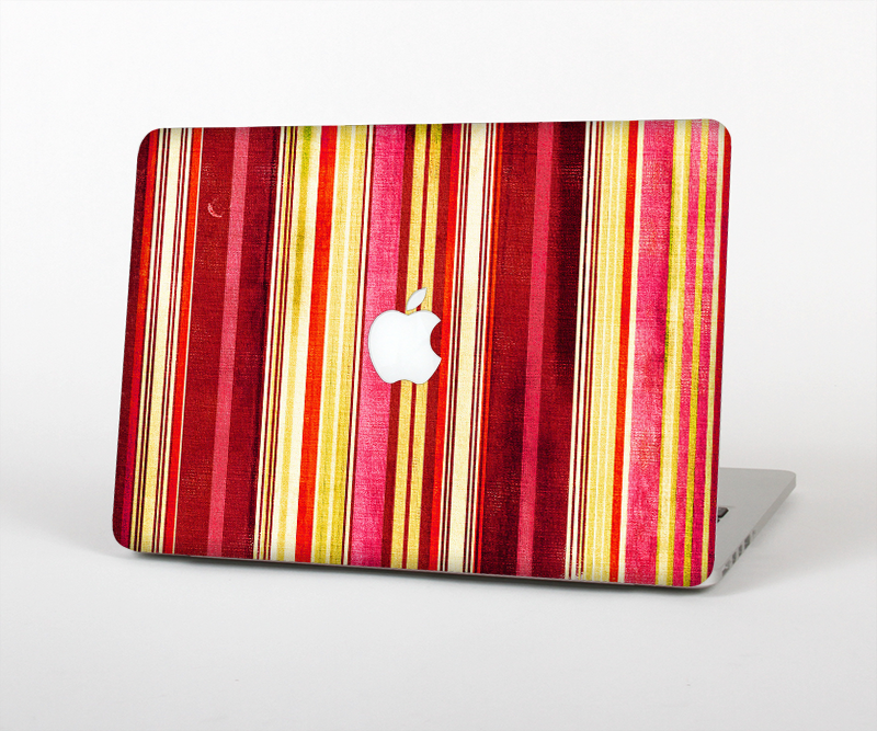 The Vintage Red & Yellow Grunge Striped Skin Set for the Apple MacBook ...