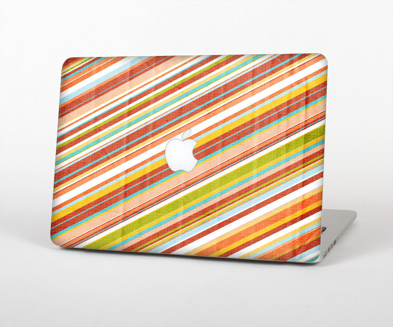 The Vintage Slanted Color Stripes Skin Set for the Apple MacBook Pro 1 ...