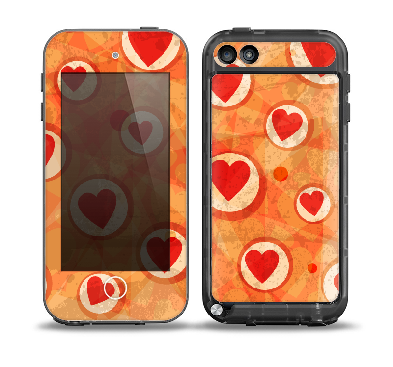 The Vintage Subtle Red and Orange Hearts Skin for the iPod Touch 5th G ...