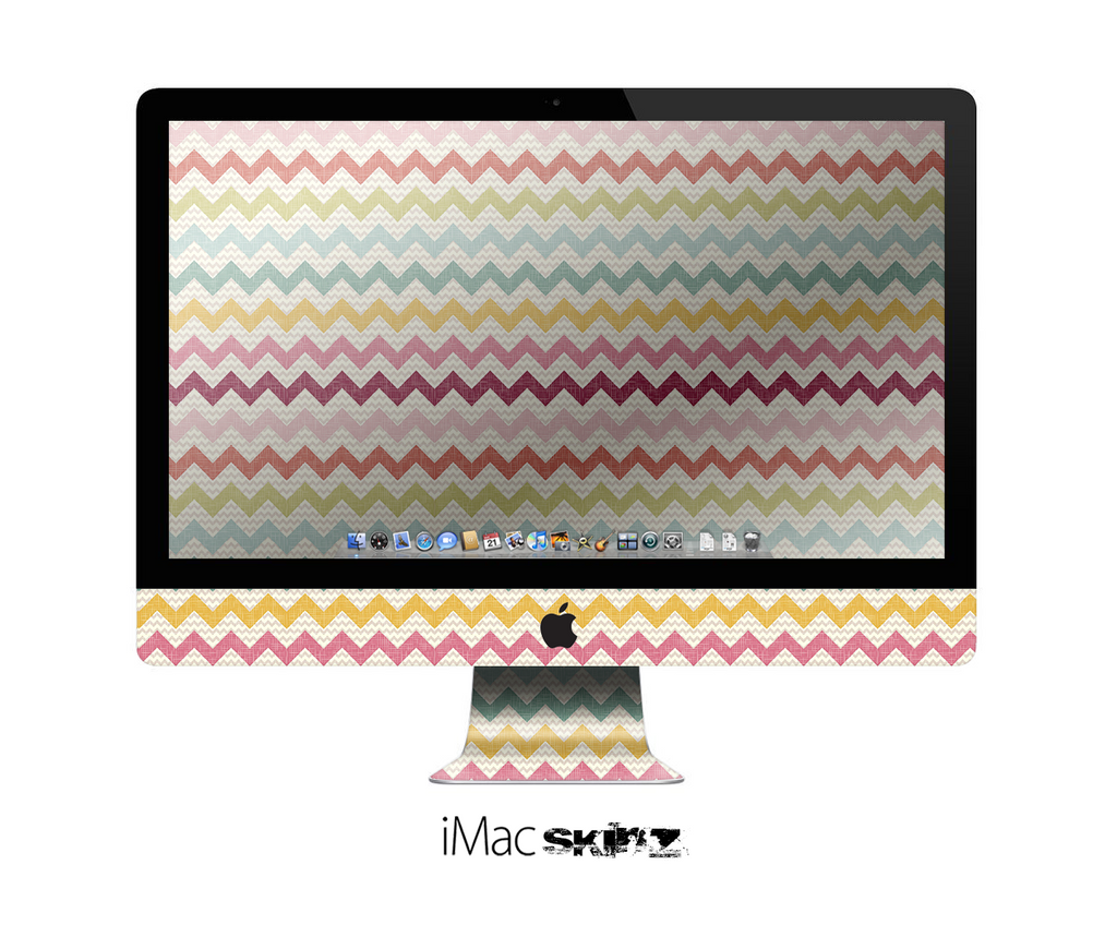The Vintage Summer Colored Chevron V4 Skin for the Apple iMac 27 Inch ...