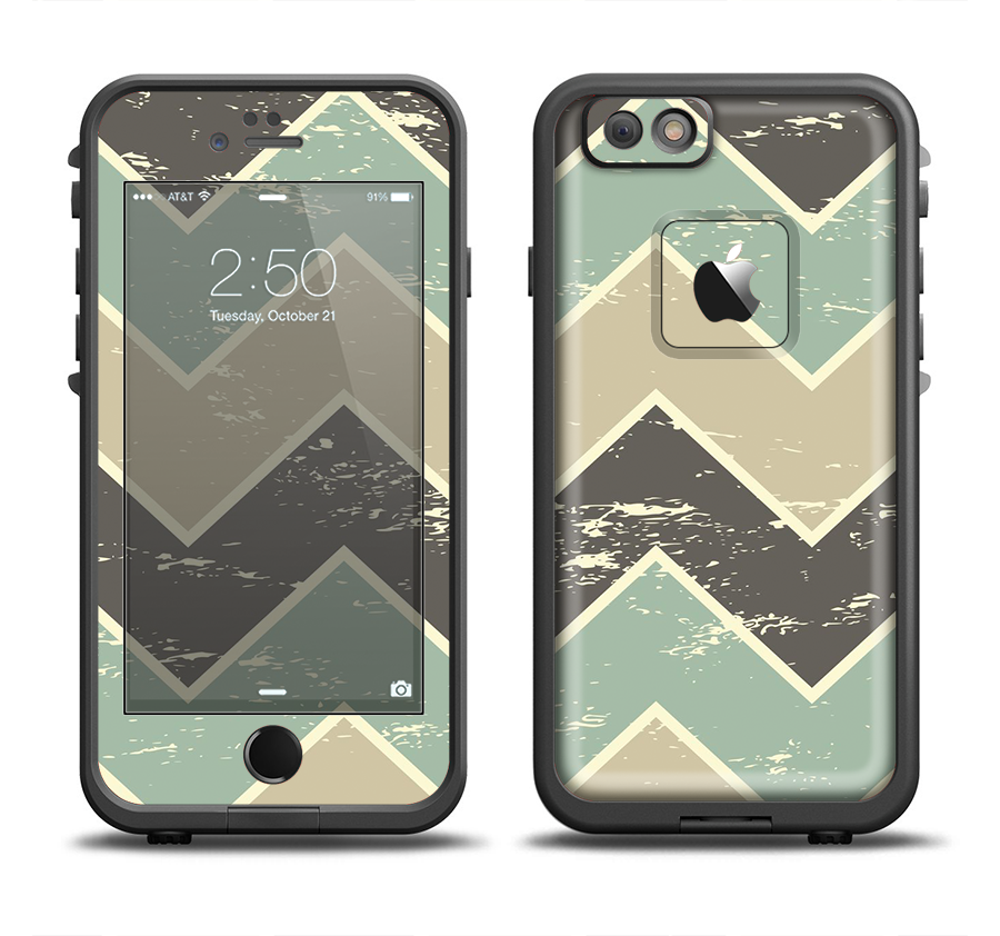 the vintage tan green scratch tall chevron Apple iPhone 6/6s Plus ...