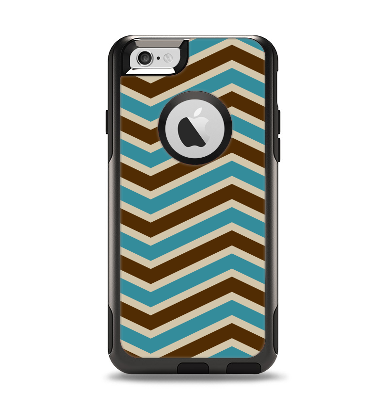 The Vintage Wide Chevron Pattern Brown & Blue Apple iPhone 6 Otterbox ...