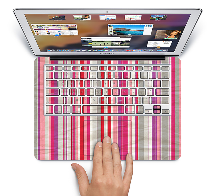 The Vintage Wrinkled Color Tall Stripes Skin Set for the Apple MacBook ...