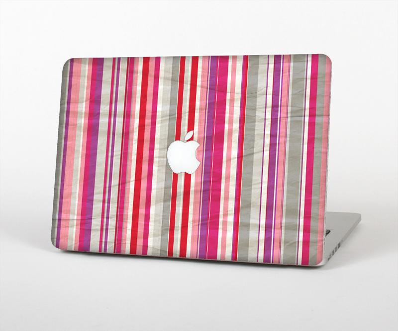The Vintage Wrinkled Color Tall Stripes Skin Set for the Apple MacBook ...