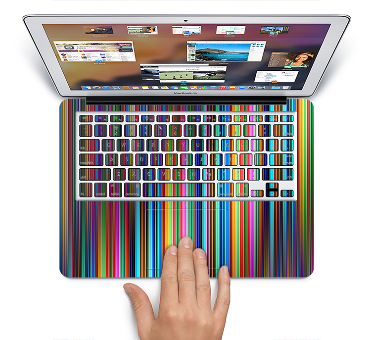 The Vivid Multicolored Stripes Skin Set for the Apple MacBook Pro 15 ...