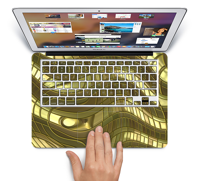 The Warped Gold-Plated Mosaic Skin Set for the Apple MacBook Pro 15" w ...