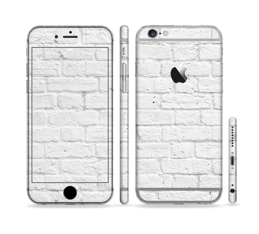 The White Brick Wall Sectioned Skin Series for the Apple iPhone 6 Plus ...