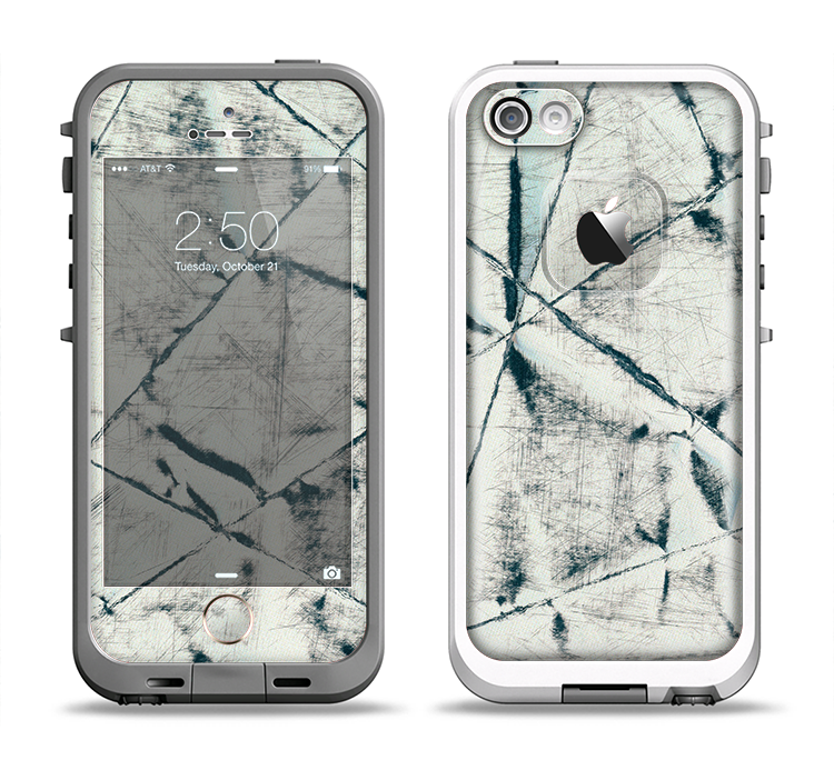 The White Cracked Woven Texture Apple iPhone 5-5s LifeProof Fre Case S ...