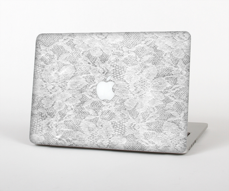 The White Textured Lace Skin Set for the Apple MacBook Pro 15" with Re ...