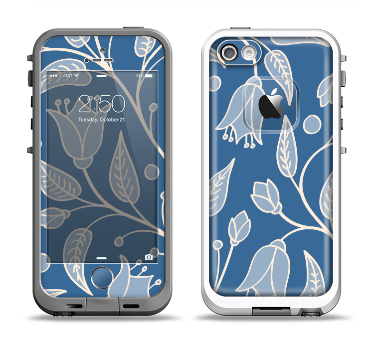 The White and Blue Vector Branches Apple iPhone 5-5s LifeProof Fre Cas ...