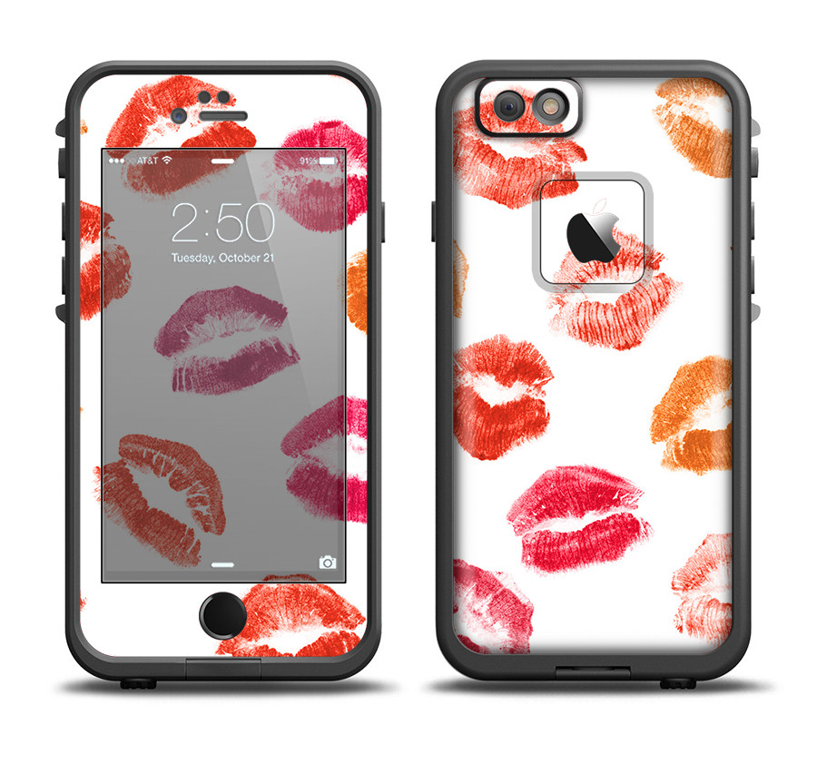 the white with colored pucker lip prints Apple iPhone 6/6s Plus ...