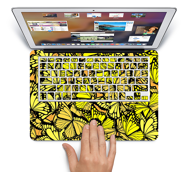 The Yellow Butterfly Bundle Skin Set for the Apple MacBook Pro 15" wit ...