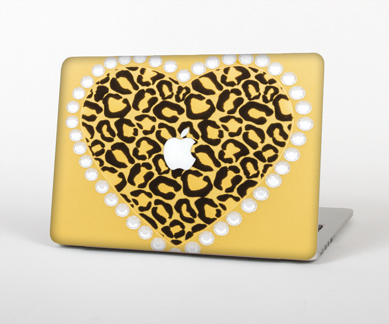 The Yellow Heart Shaped Leopard Skin Set for the Apple MacBook Pro 15 ...