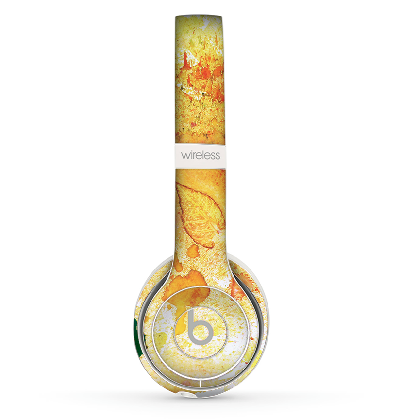 The Yellow Leaf-Imprinted Paint Splatter Skin Set for the Beats by Dre ...