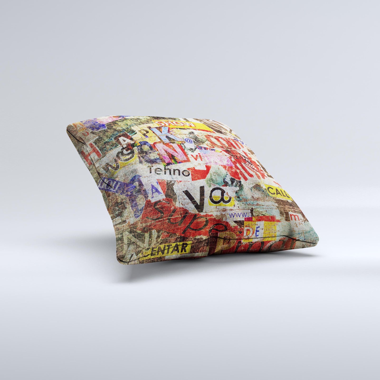 Torn Newspaper Letter Collage V2 ink-Fuzed Decorative Throw Pillow ...