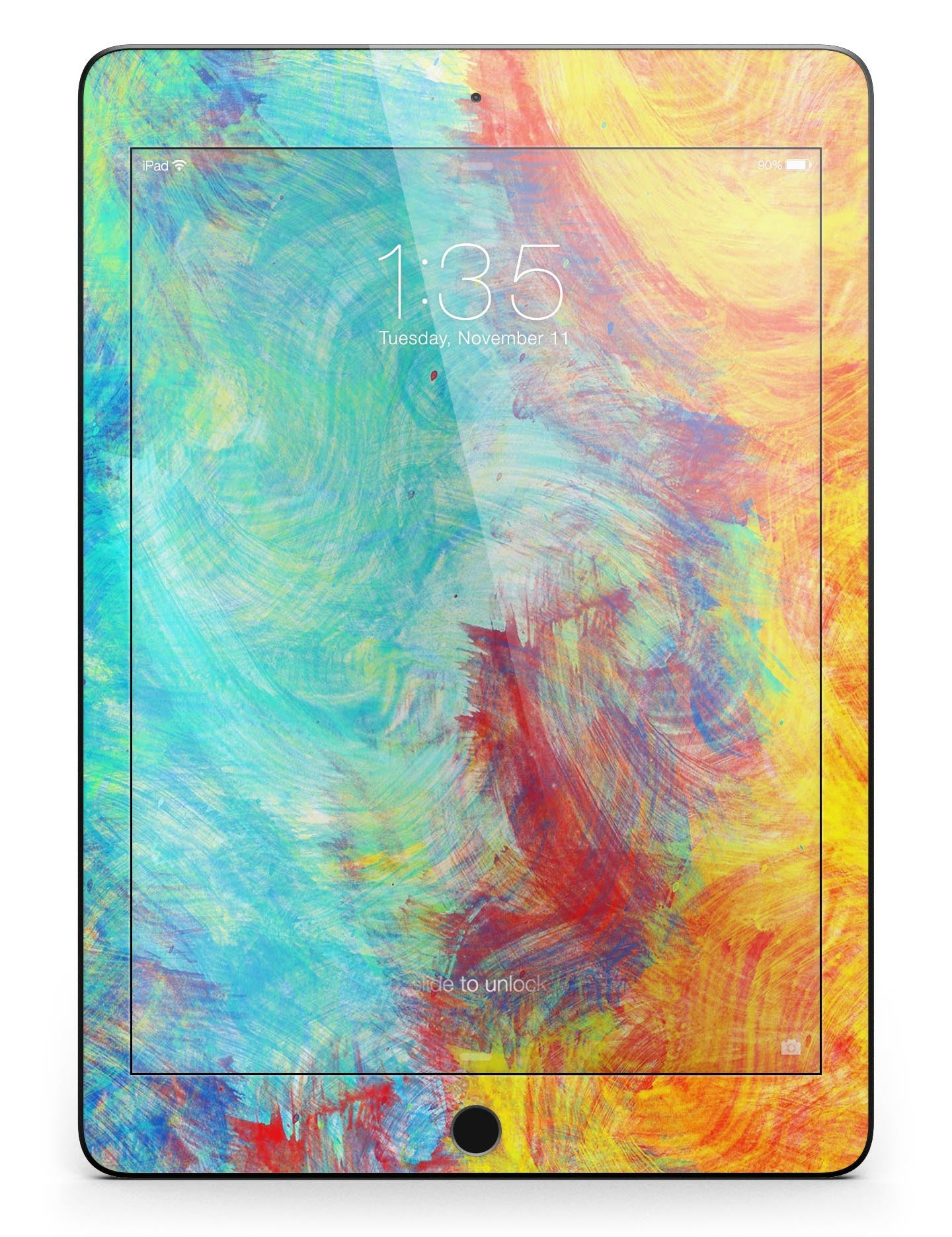 Vibrant Colored Messy Painted Canvas Full Body Skin for the iPad Pro ...