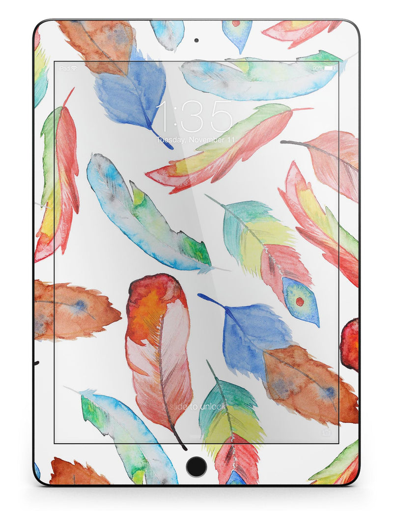 Vibrant Colorful Brushed Feathers Full Body Skin for the iPad Pro (12 ...