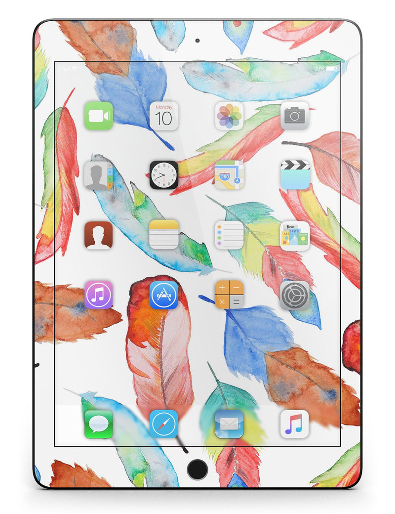 Vibrant Colorful Brushed Feathers Full Body Skin for the iPad Pro (12 ...