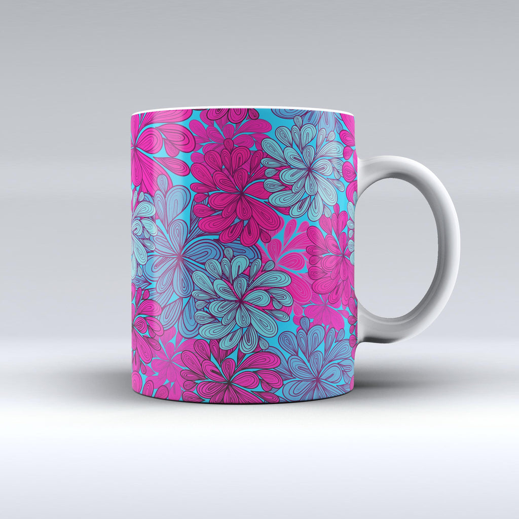 The Vibrant Colorful Floral Sprouts ink-Fuzed Ceramic Coffee Mug ...