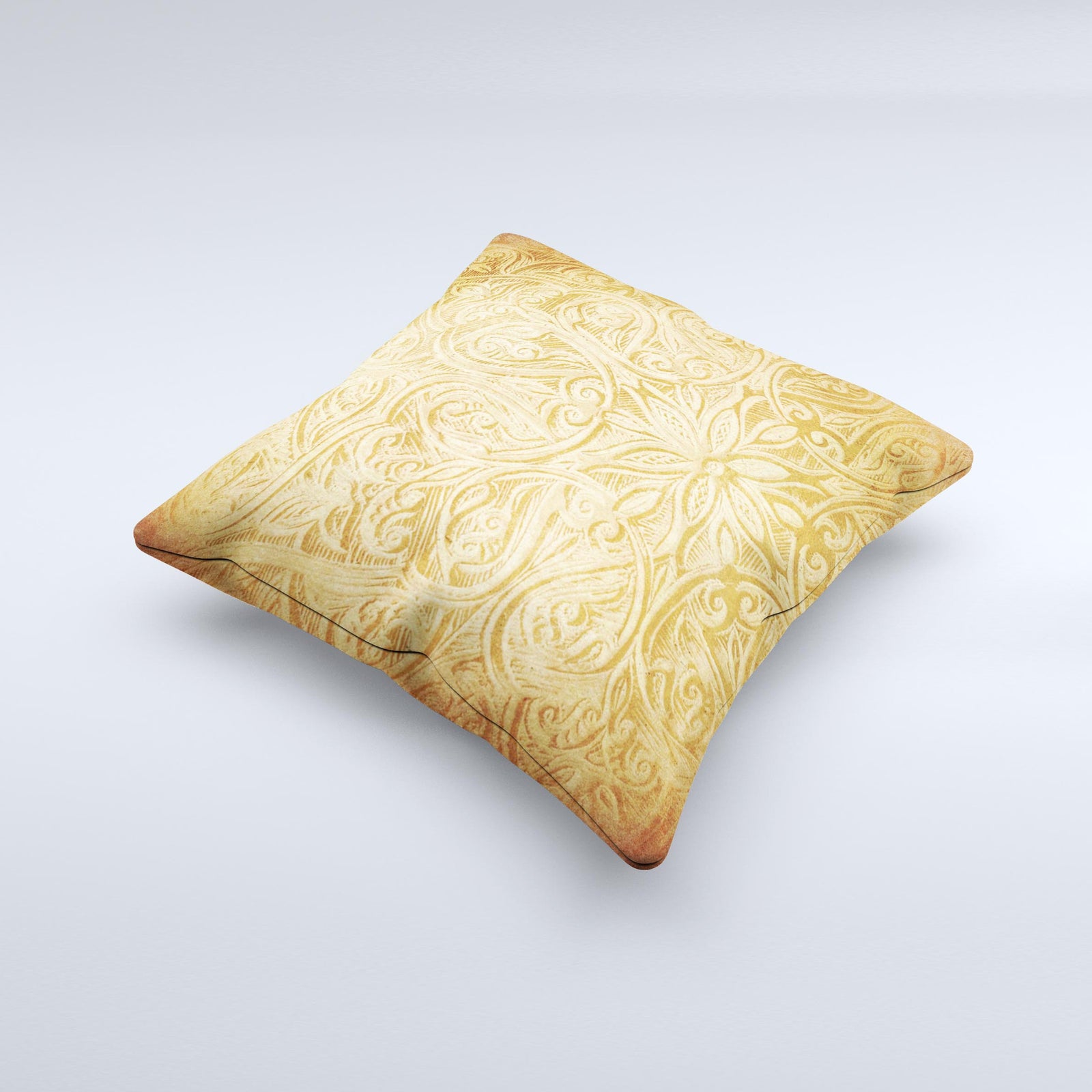 Vintage Antique Gold Grunge Pattern Ink-Fuzed Decorative Throw Pillow ...