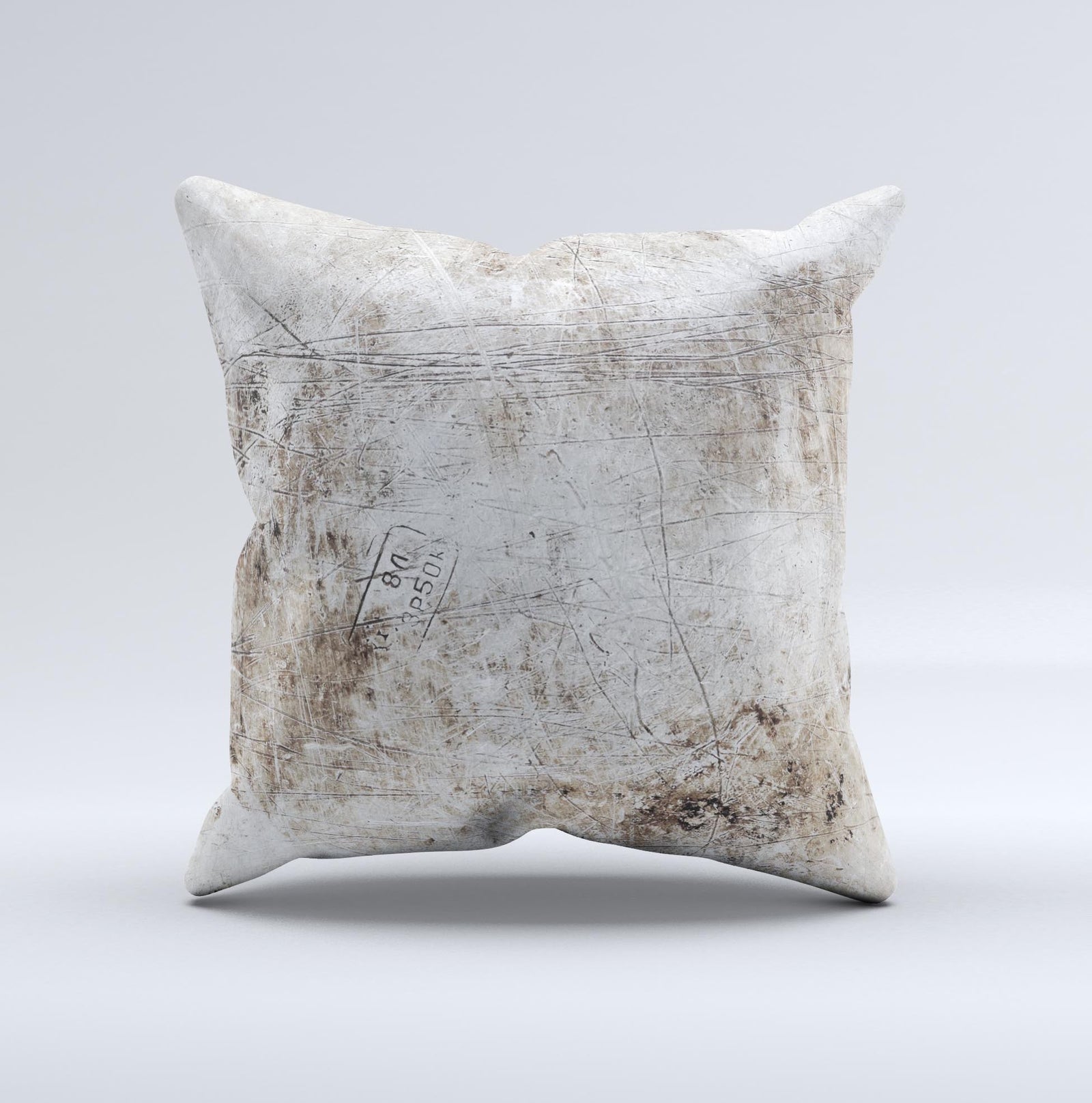 Vintage Scratched and Worn Surface ink-Fuzed Decorative Throw Pillow ...