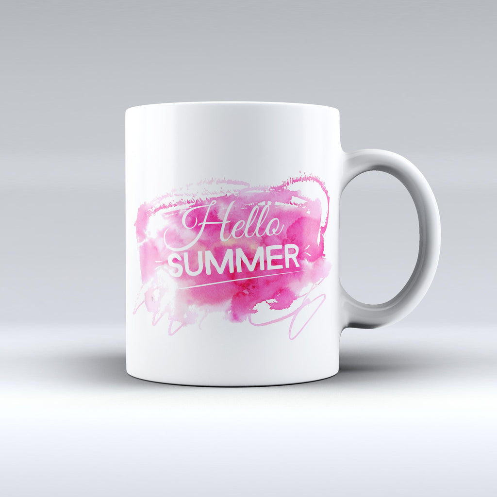 The Vivid Pink Hello Summer ink-Fuzed Ceramic Coffee Mug – DesignSkinz