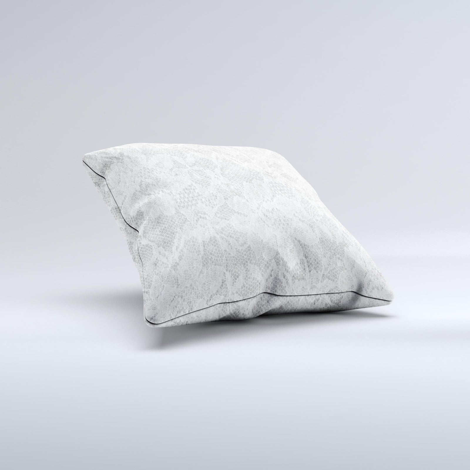 White Textured Lace Ink-Fuzed Decorative Throw Pillow – DesignSkinz